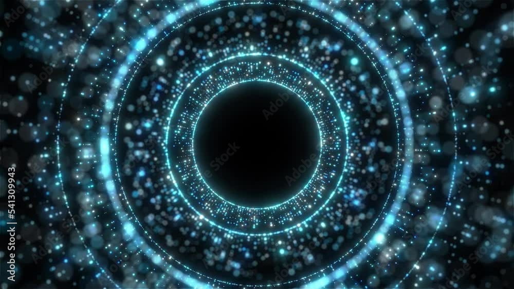 Vidéo Stock Abstract Animated Particle Tunnel, Digital Data Tunnel Motion Background, Glittering ...