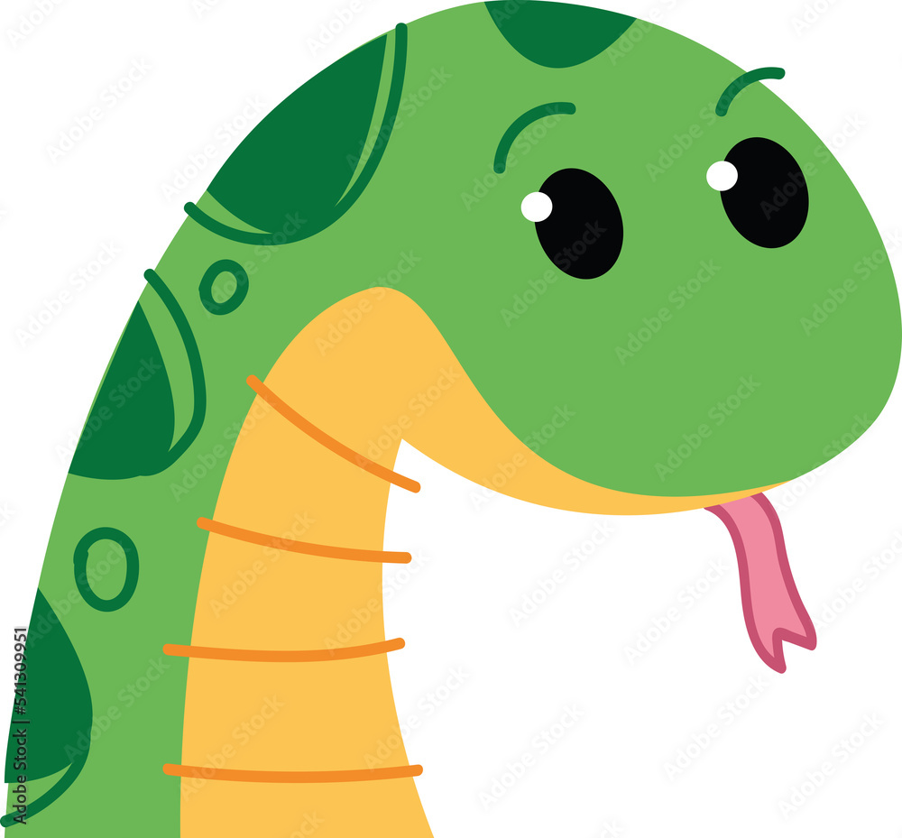 Snake Python emoticon kid icon and symbol illustration. Childish style ...