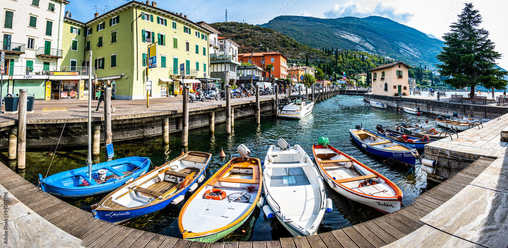 Nago Torbole, Italy - October 12: historic buildings at the old town of ...