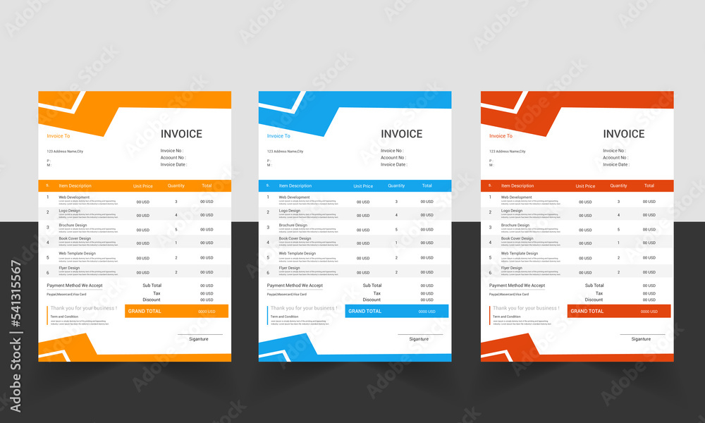 Business invoice form template, Invoicing quotes, money bills or price ...