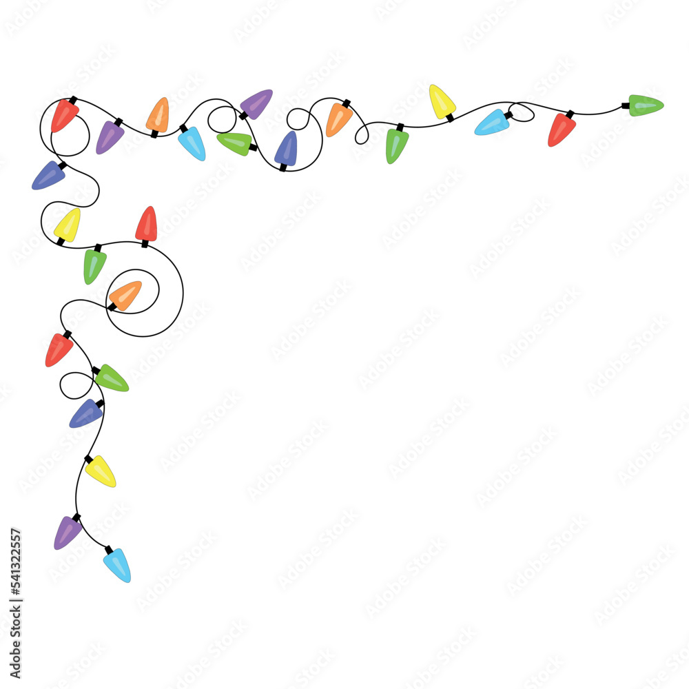 Christmas Lights Corner Clip Art