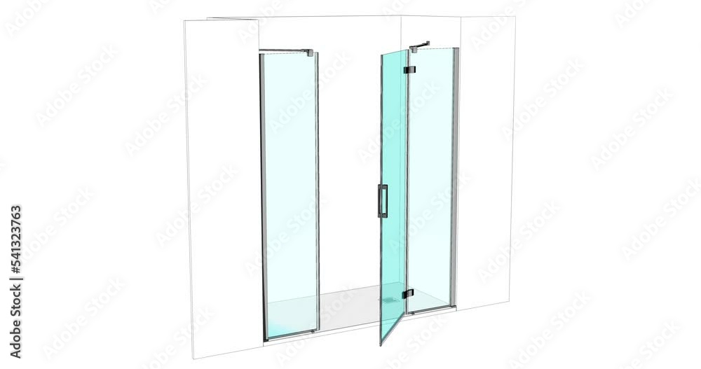 Double sliding automatic glass doors in the interior. Entrance or exit ...