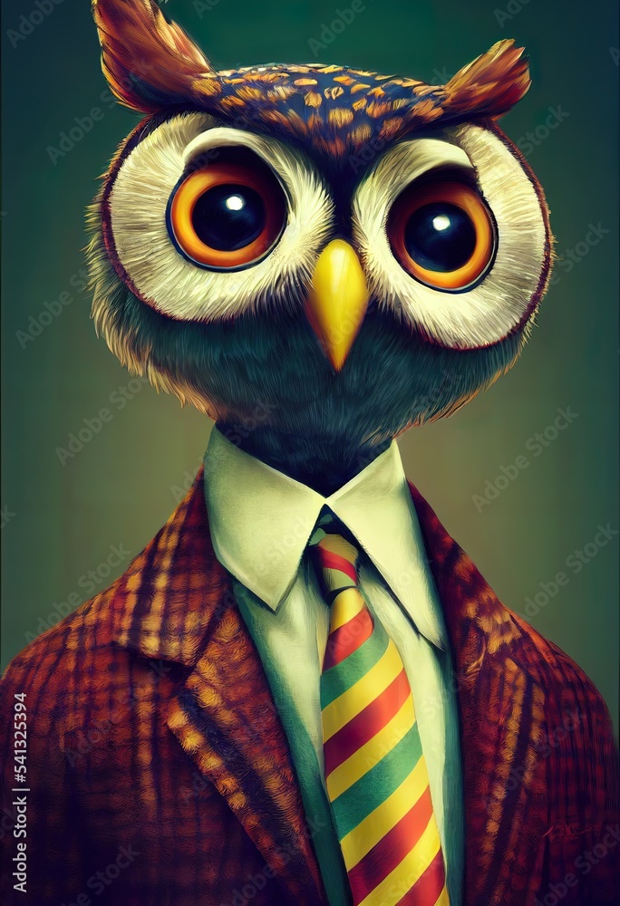 Portrait of elephant wearing suit and standing in proud pose. Dapper ...