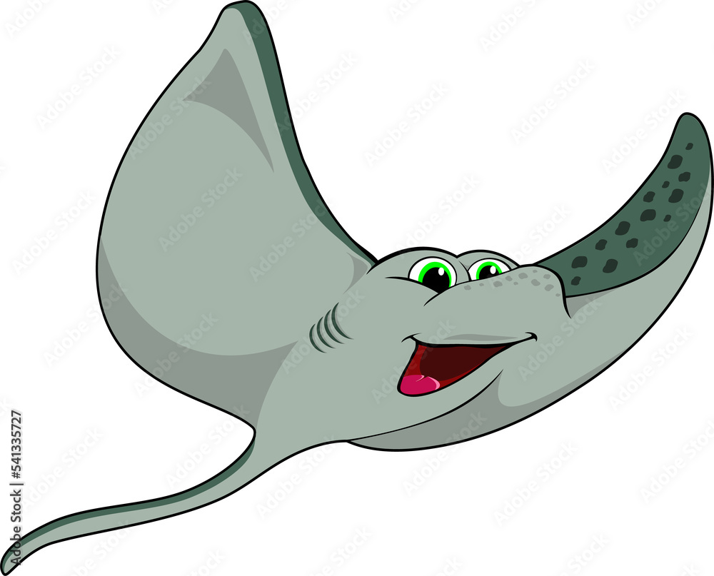 Cute cartoon Stingray PNG transparent background Stock Illustration ...