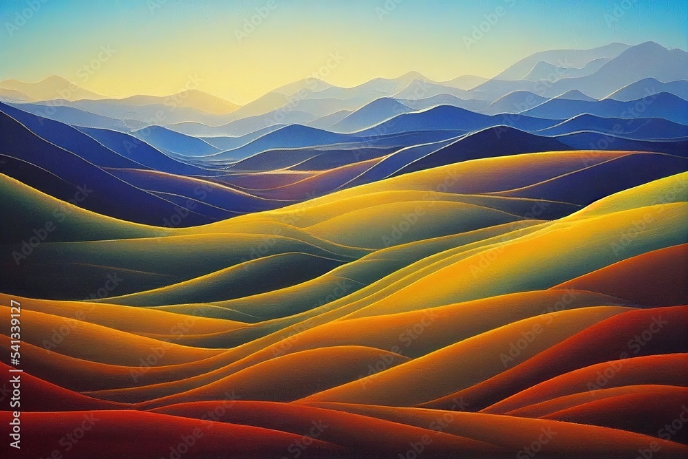 Hand painted landscape. Contemporary abstract art. Versatile image can ...