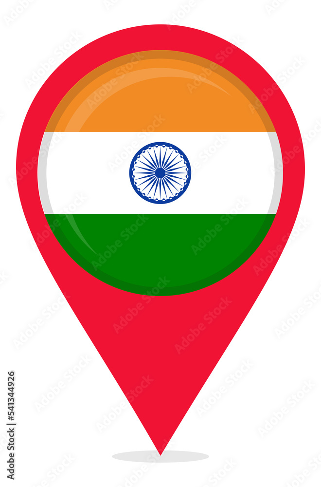 Map pin icons of India's national flags Stock Illustration | Adobe Stock