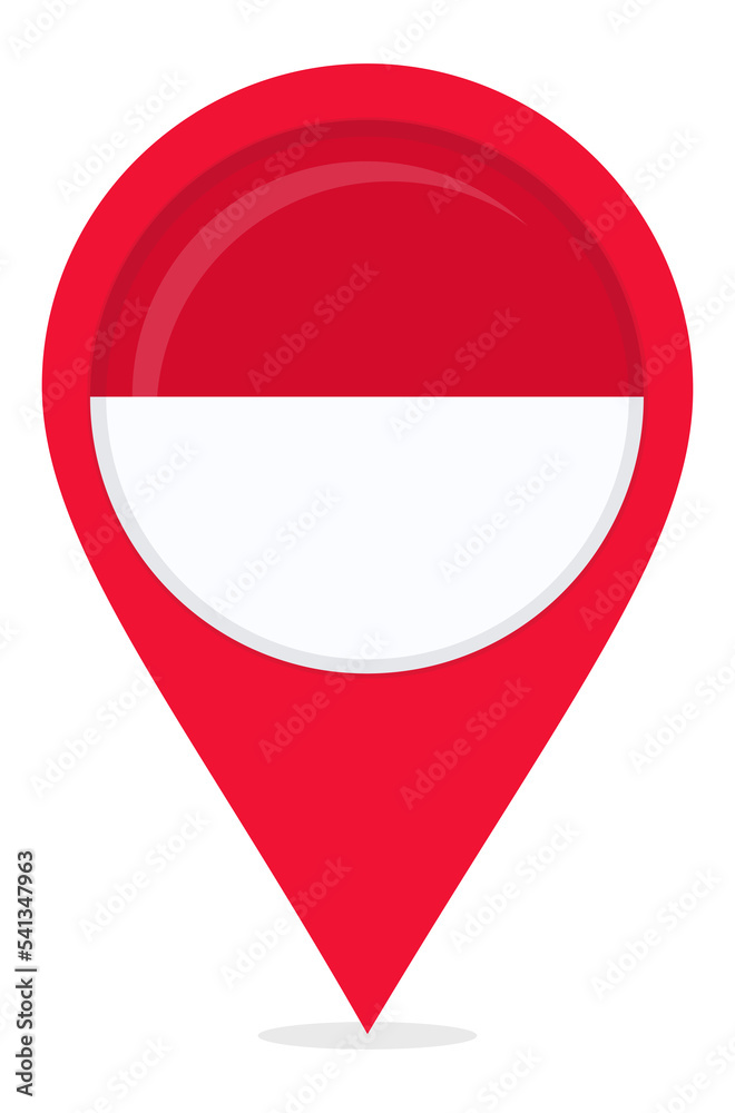 Map pin icons of Indonesia's national flags Stock Illustration | Adobe ...