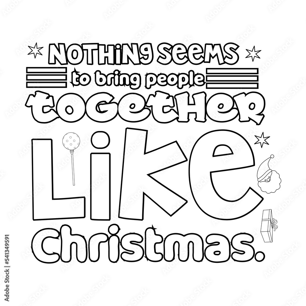 Merry Christmas Coloring page. Christmas line art coloring page design ...
