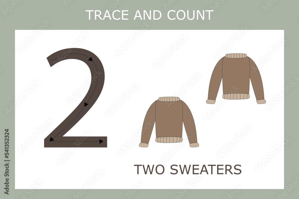 A game of tracing the outlines of the number two with sweaters ...