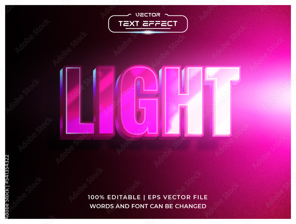 Neon Light 3D Editable Text Effect, mockup text Stock Vector | Adobe Stock
