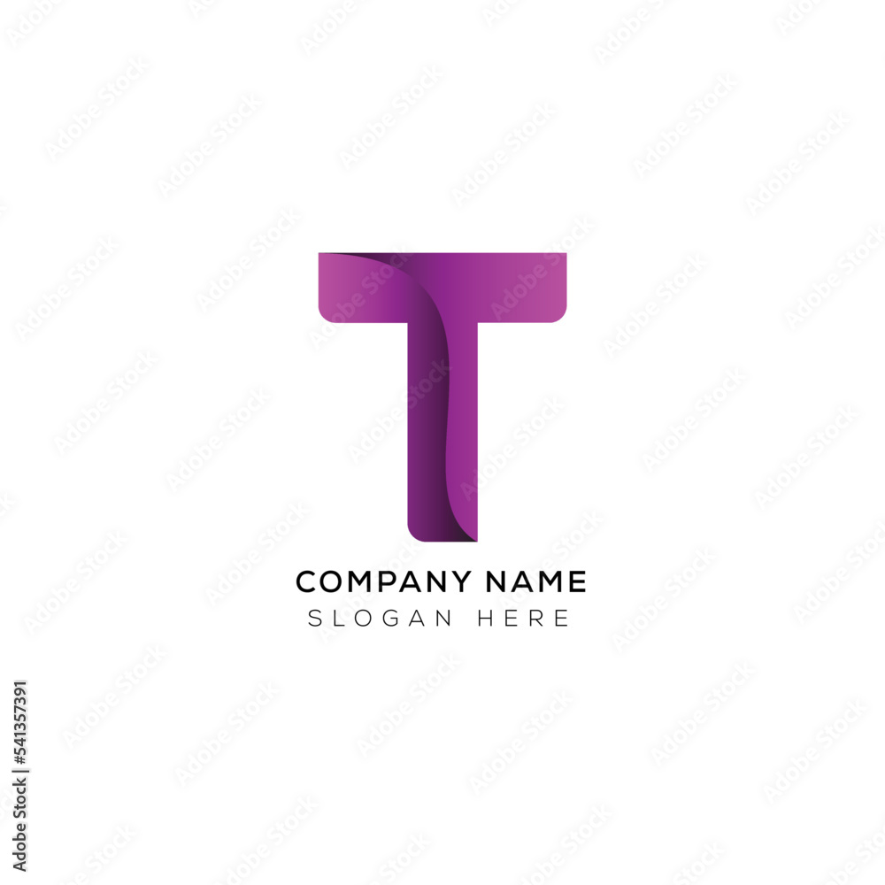 Gradient abstract letter T logo design Stock Vector | Adobe Stock