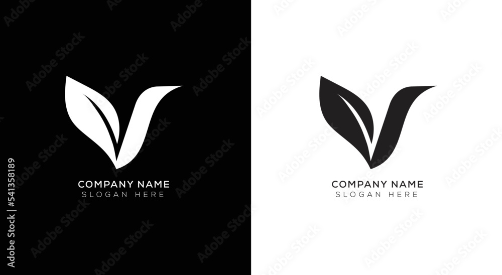 Elegant of abstract letter V logo design Stock Vector | Adobe Stock