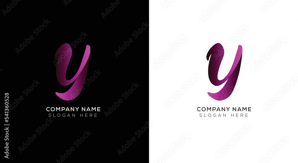 Gradient 3d letter y logo design Stock Vector | Adobe Stock