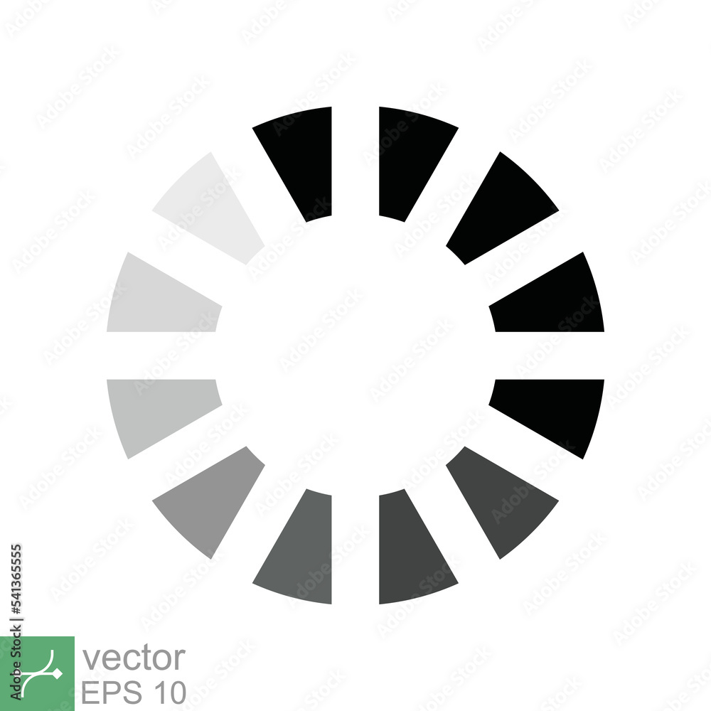 Loading icon. Simple flat style. Progress bar for upload download round ...