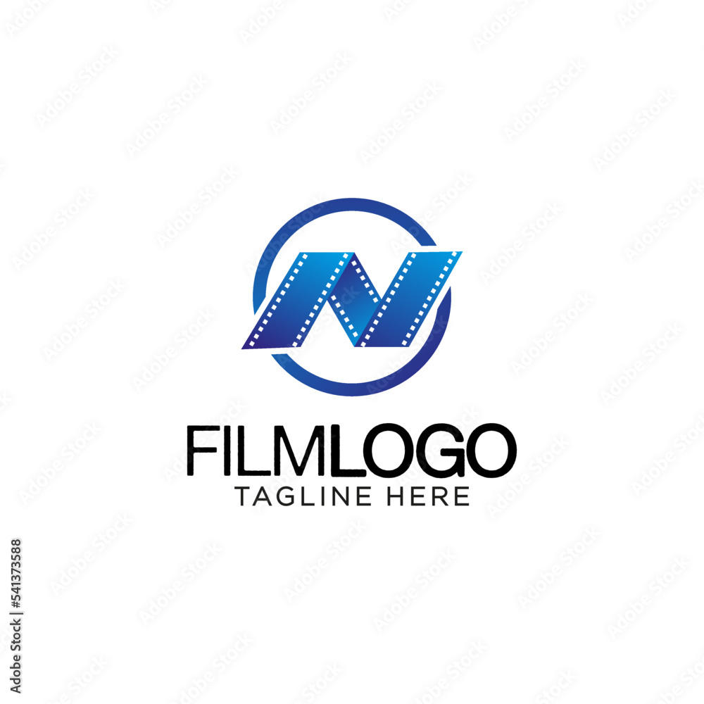 N logo for negative video tape film design Stock Vector | Adobe Stock