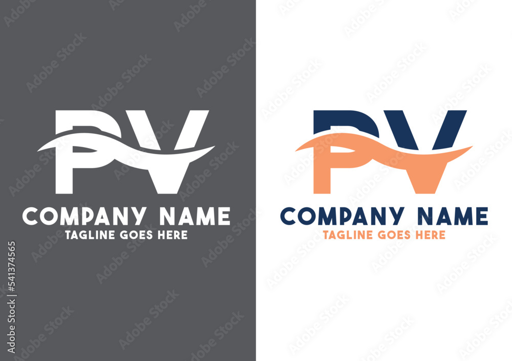 Letter PV logo design vector template, PV logo Stock Vector | Adobe Stock