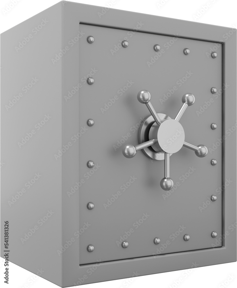 Retro safe with wheel handles. Gray close storage. PNG icon on ...