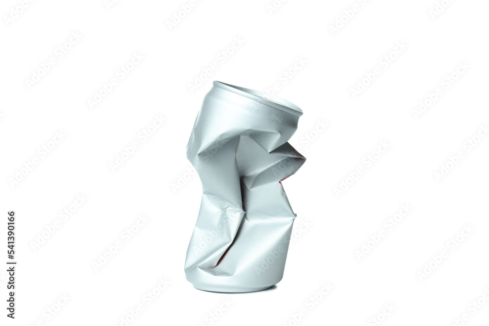 Blank crumpled can isolated on white background Stock 写真 | Adobe Stock