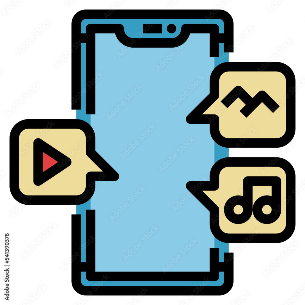 multimedia filled color line Stock Vector | Adobe Stock