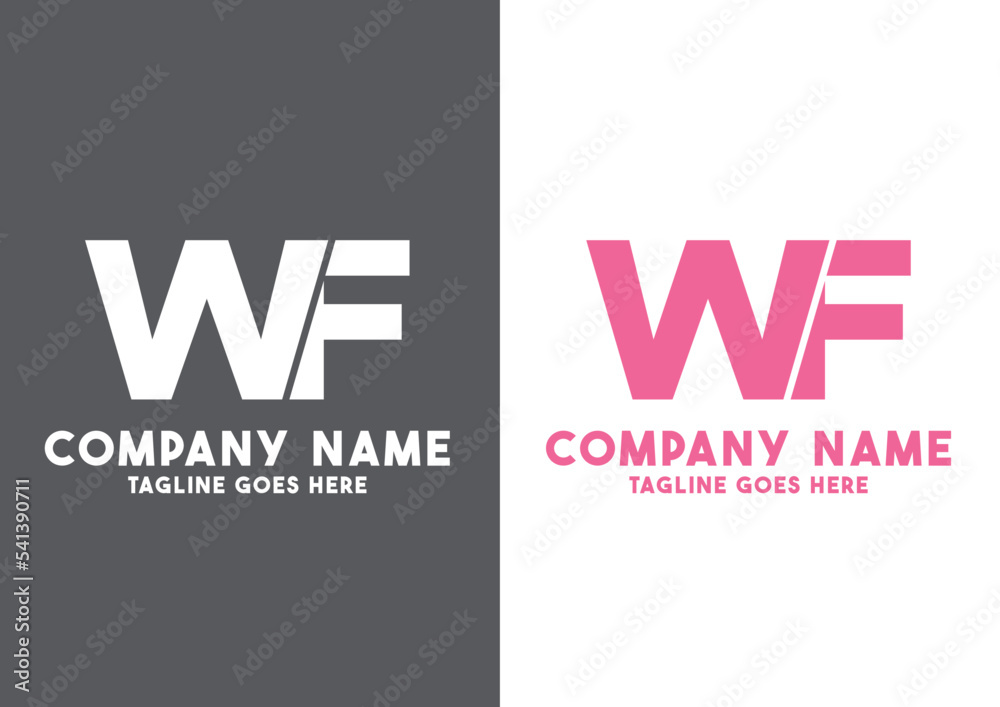Letter WF logo design vector template, WF logo Stock Vector | Adobe Stock
