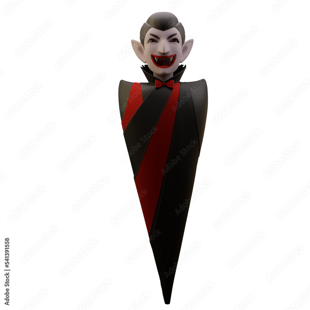 3d cartoon vampire Avatar illustration. isolated on transparent ...