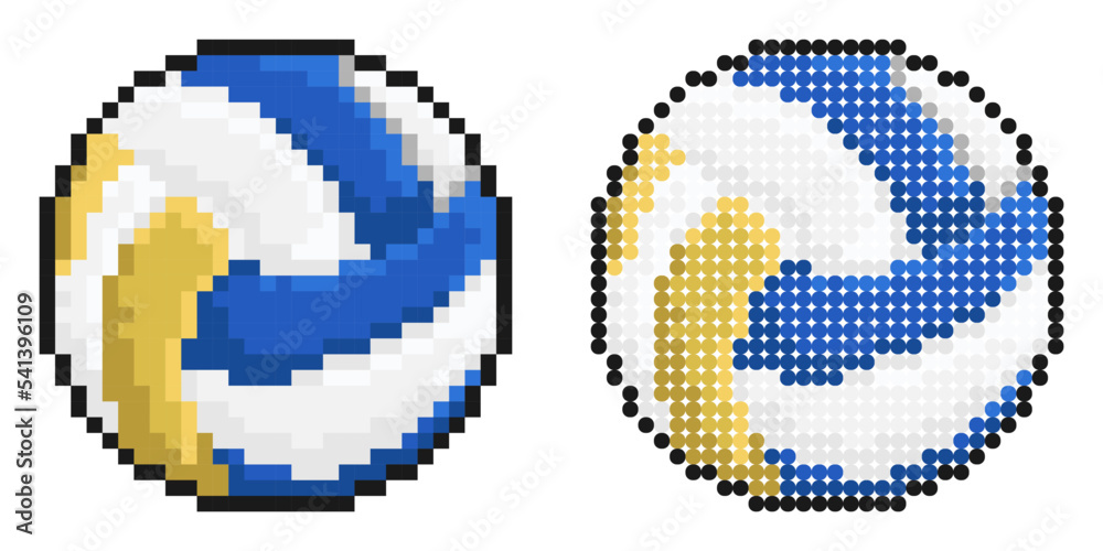 Pixel icon. Volleyball ball for indoor, outdoor and beach volleyball ...