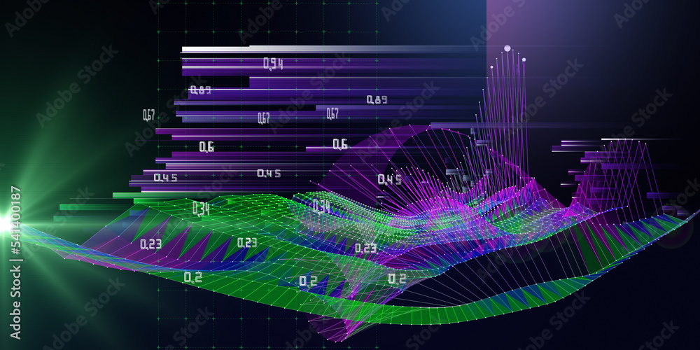 Abstract background contain poly grid with data and spot. Technology 3d ...