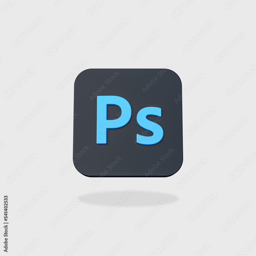 Photoshop App Icon on Flat Gray Background Stock Illustration | Adobe Stock