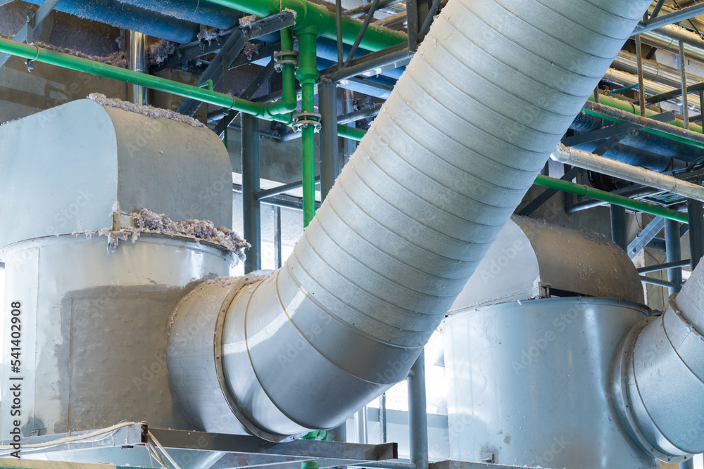 Piping, ventilation, and large industrial structures. Stock Photo ...