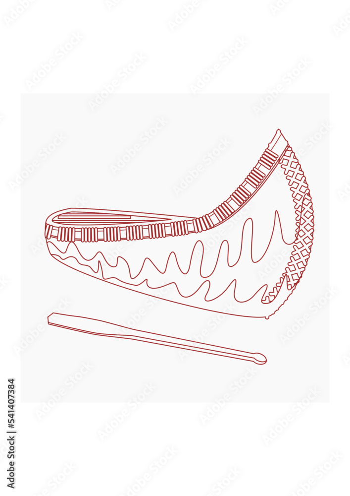 Editable Isolated Front Side Oblique View Native American Canoe With ...