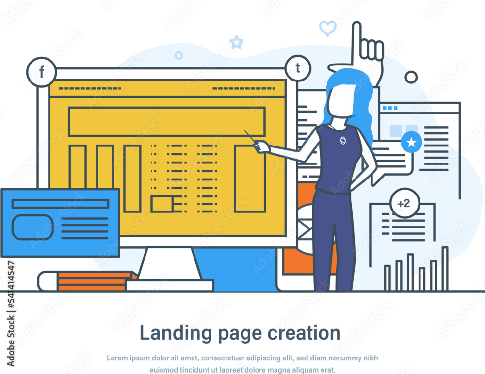 Landing Page Creation Website Or Application Ui Ux Design Banner Web Page Design Programming