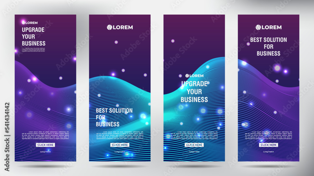 set of Modern Blue color roll up business brochure flyer banner design ...