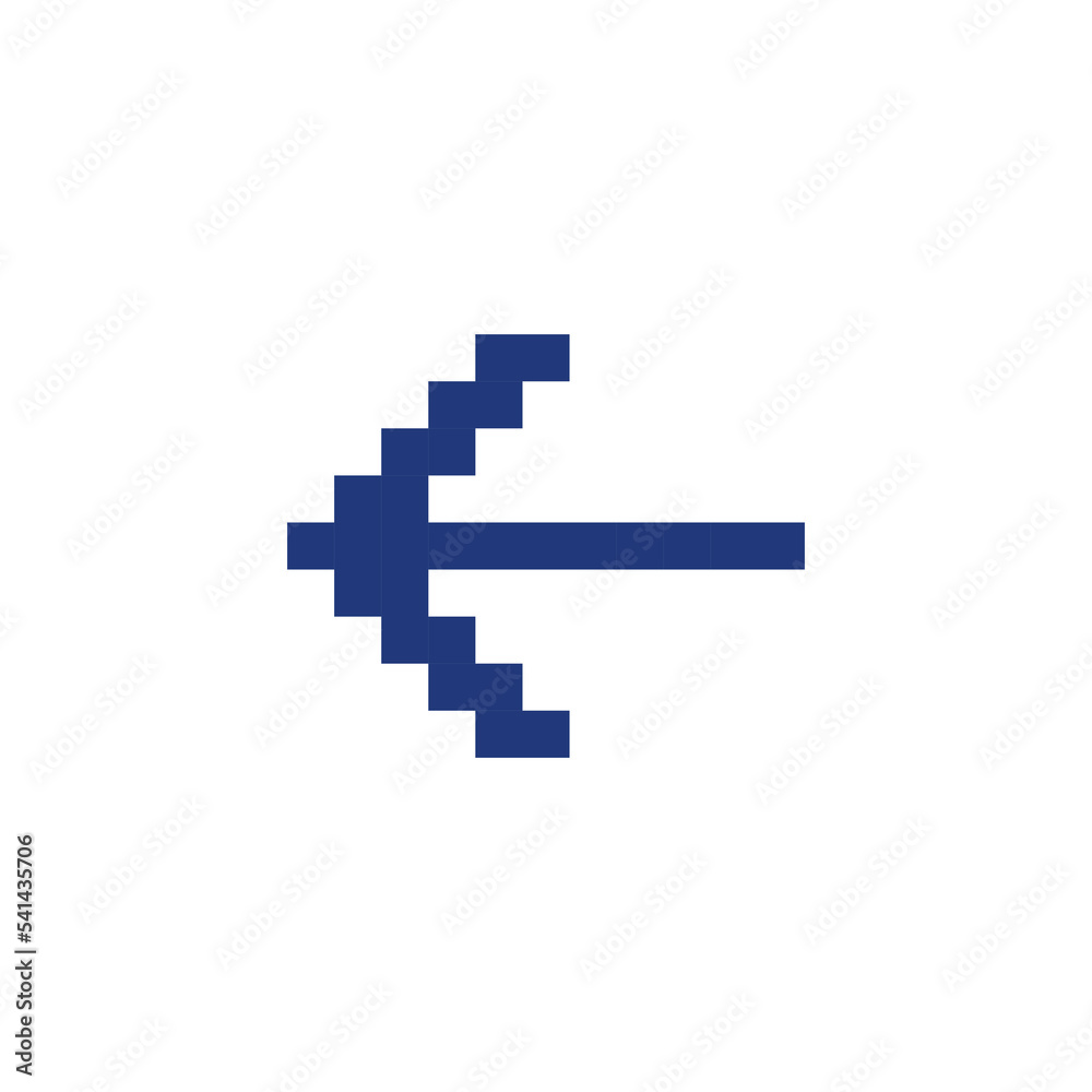 Leftwards arrow pixelated RGB color ui icon. Pressing left. Setting ...