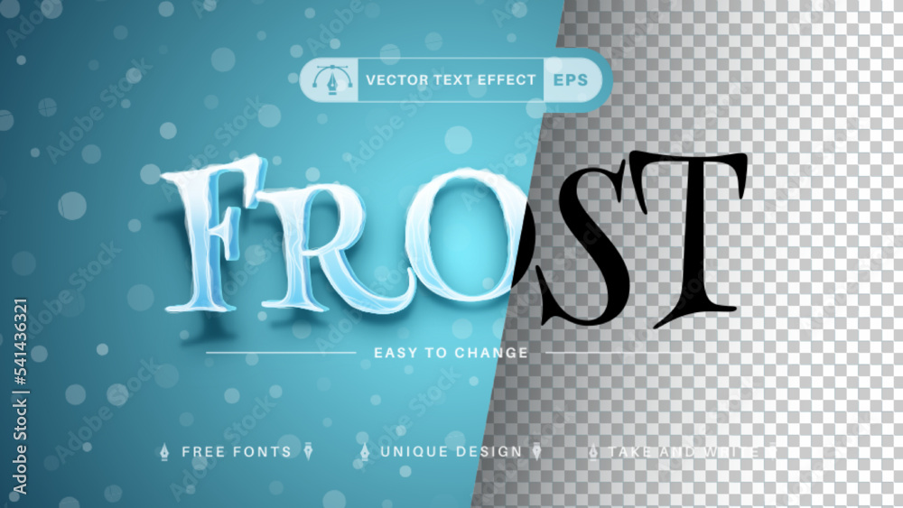 Frost - Editable Text Effect, Font Style Stock Vector | Adobe Stock