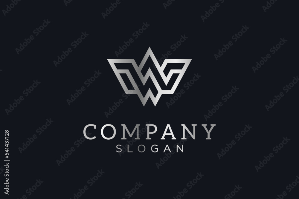logo consisting of 2 letters w (ww logo) that forms a wing. the color ...
