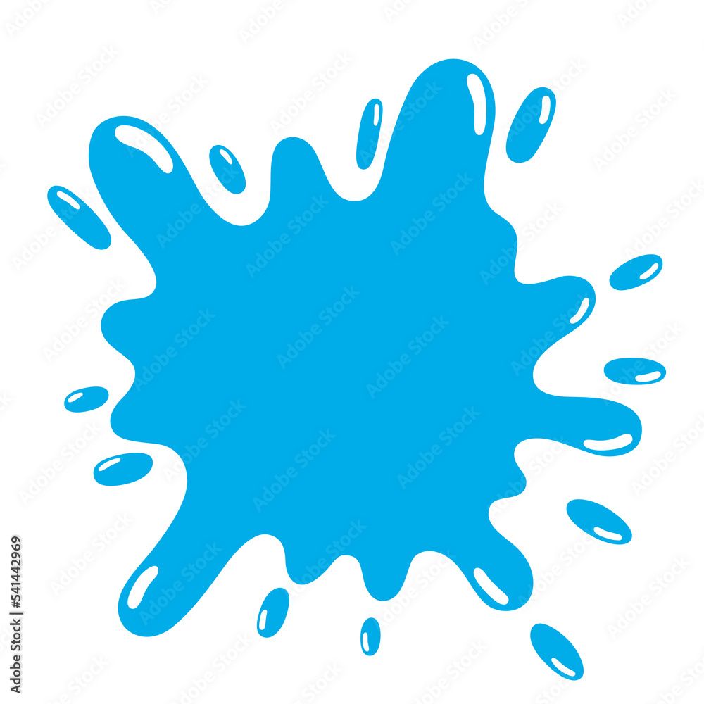 blue water splash Vector Illustration with Cartoon, splashing water ...