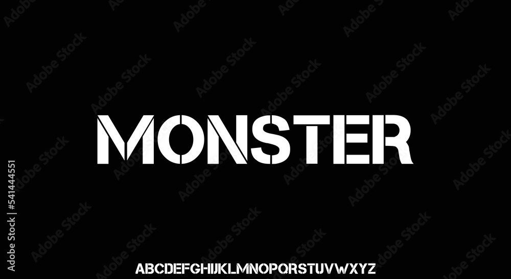 MONSTER Abstract Modern Alphabet Font. Typography urban style fonts for ...