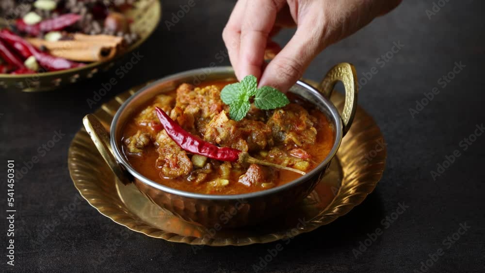 Traditional homemade Mutton curry from Asian cuisine. Chukhandar gosht ...