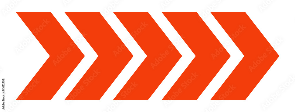 Wegweiser Pfeile nach rechts in rot zeigen Richtung Stock Illustration ...