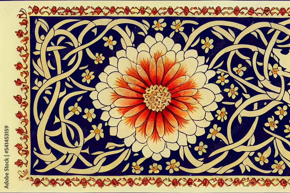 islamic floral border art design mughal floral art motifs border design ...