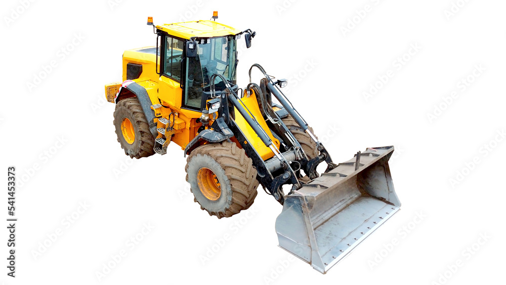yellow wheel loader as PNG Image, construction machine with no ...