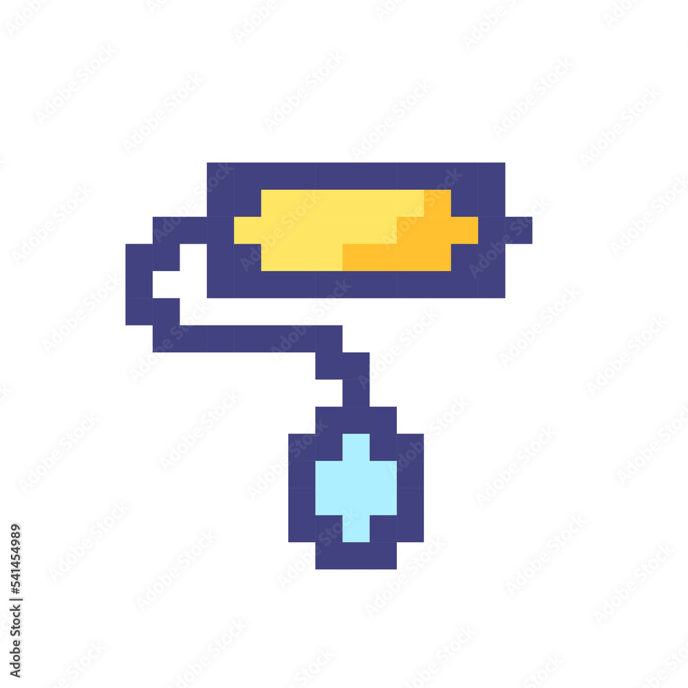 Paint roller tool pixelated RGB color ui icon. Tools for home ...