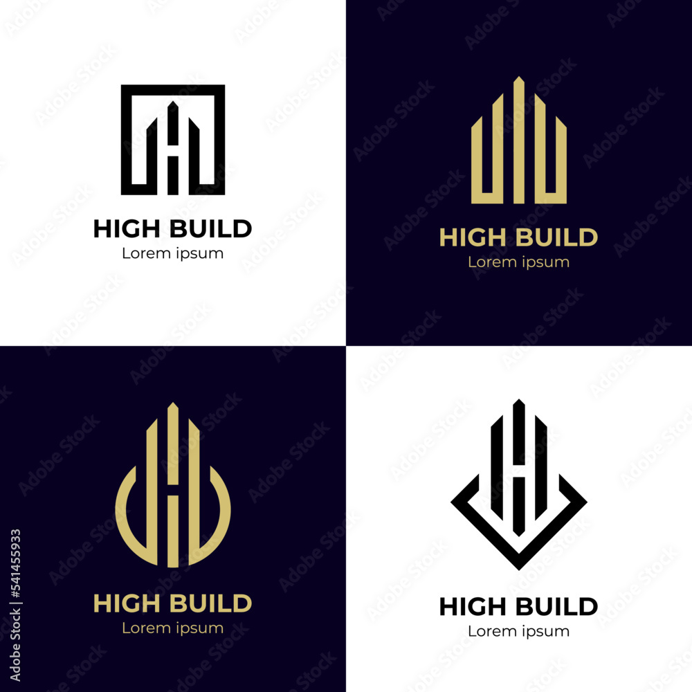 collection of elegant building logo designs. Building city logo with ...
