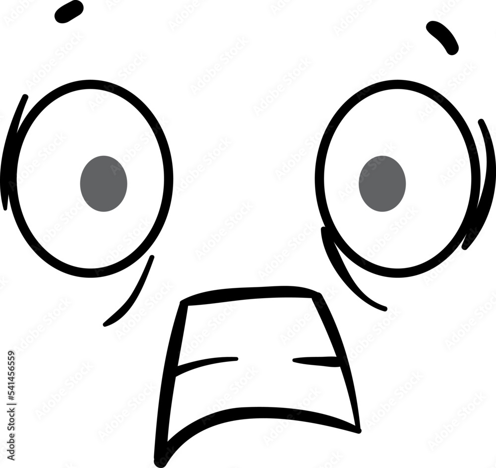Fear cartoon emotion. Scared face comic expression Stock Vector | Adobe ...