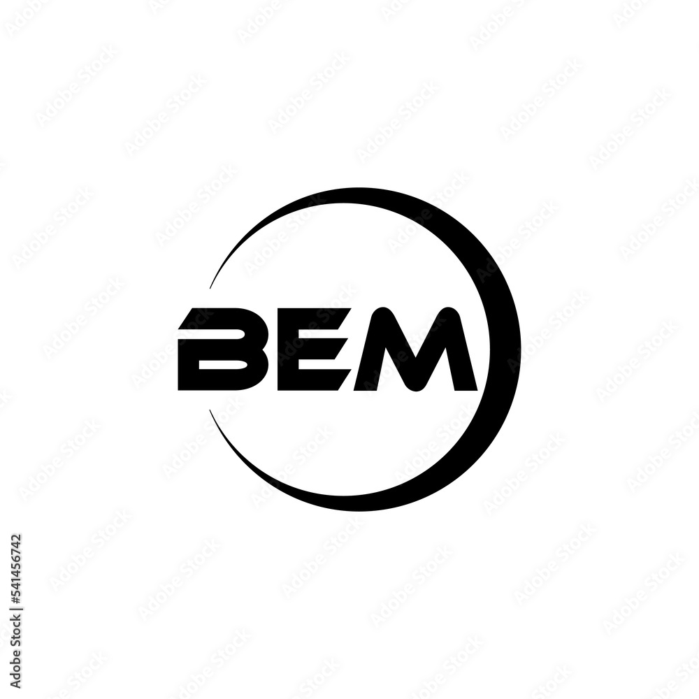 BEM letter logo design with white background in illustrator, cube logo ...