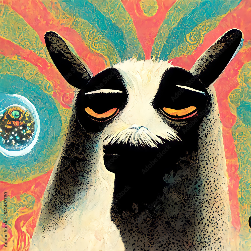 carl Jung llama smoking a pipe with dream bubbles Stock Illustration ...
