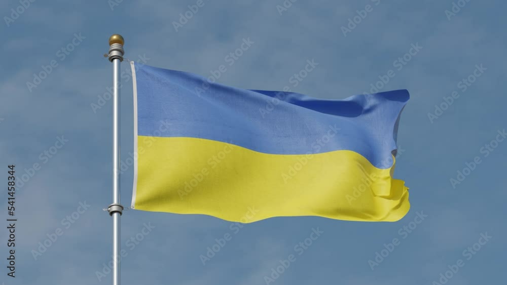 Ukraine Flag Loop. Realistic 4K. 30 fps flag of the Ukraine. Ukraine ...