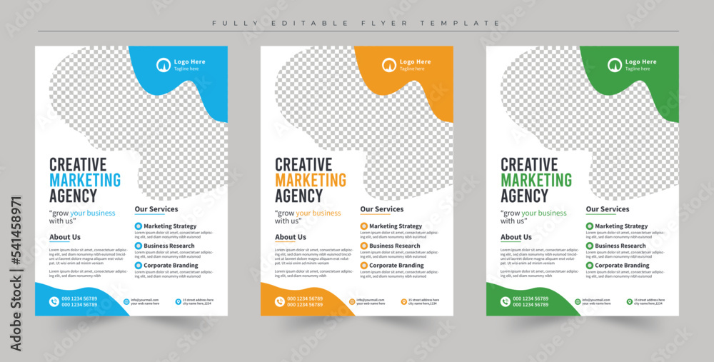Business brochure flyer design. different colors a4 flyer template ...