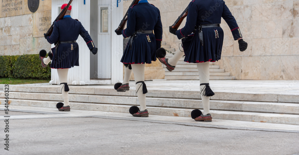 Greek Evzone soldiers in traditional costumes Stock Photo | Adobe Stock