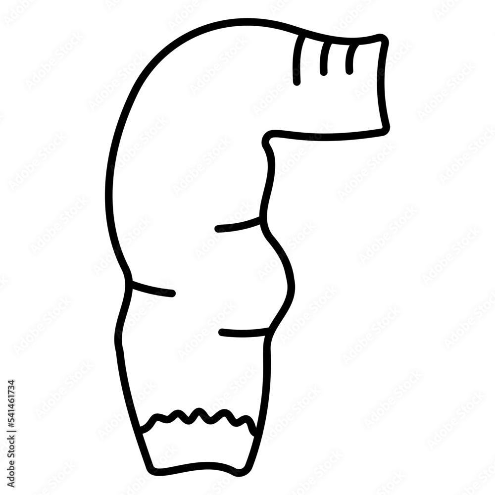 Rectum Concept, large intestine vector outline icon Design, Organ ...
